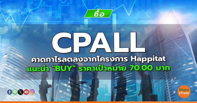 CPALL คาดกาไรลดลงจากโครงการ Happitat แนะนำ "BUY" ราคาเป้าหมาย 70.00 บาท | Share2Trade